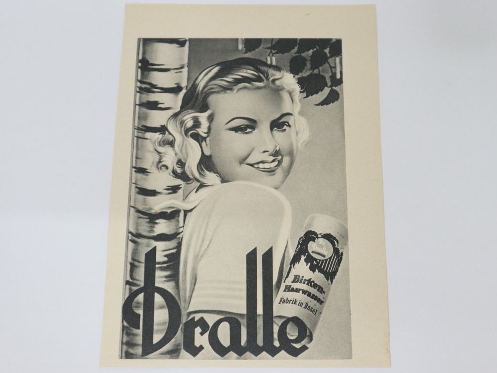 Kleine Werbung 1950 Dralle Birkenhaarwasser Fabrik Basel | Kaufen auf ...