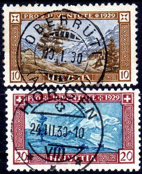 PRO JUVENTUTE 1929 LANDSCHAFTEN MIT VOLLSTEMPEL - F544 | Kaufen auf Ricardo
