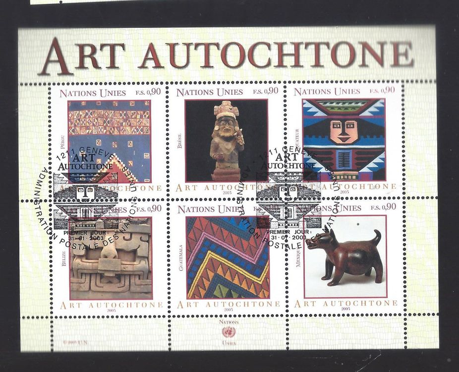 ONU UNO Bloc Art autochtone 2003 gest. (Neu (gemäss Beschreibung)) in ...