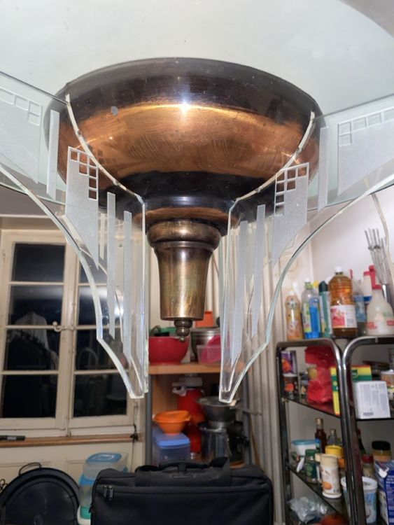 Ancienne lampe Art Déco suspension en verre(vintage) (Gebraucht) in ...