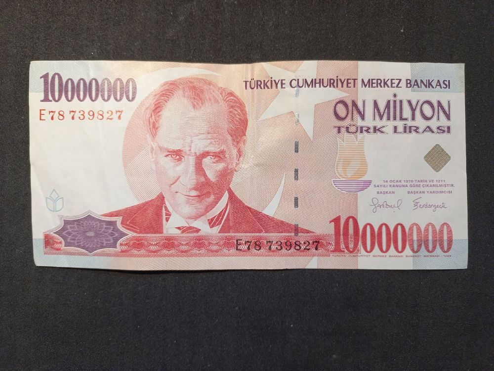 Alte türkische 10 Millionen Lira Note (Gebraucht) in Geroldswil für CHF ...