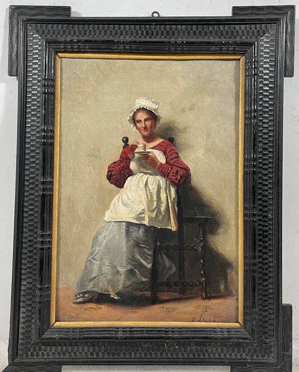 Antikes Gemälde einer sitzender Dame unleserlich Signiert (Gebraucht) in Root für CHF 64 – mit ...