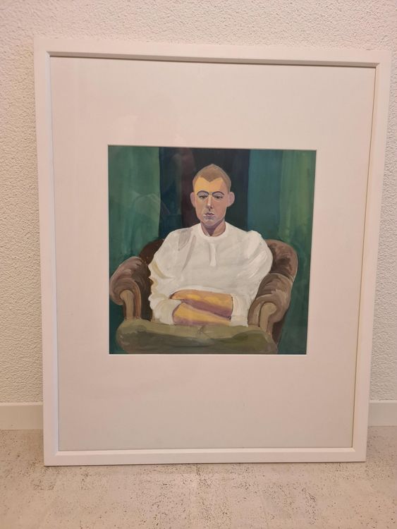 Bild(Aquarell?) Verena (Roth)-Bodmer (Mann in Sessel) ab 1.- (Gebraucht ...