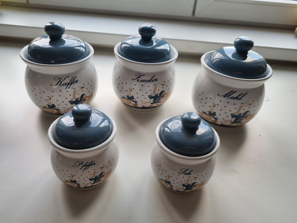 Aufbewahrung für Mehl, Zucker, Kaffee, Salz und Pfeffer (Gebraucht) in ...