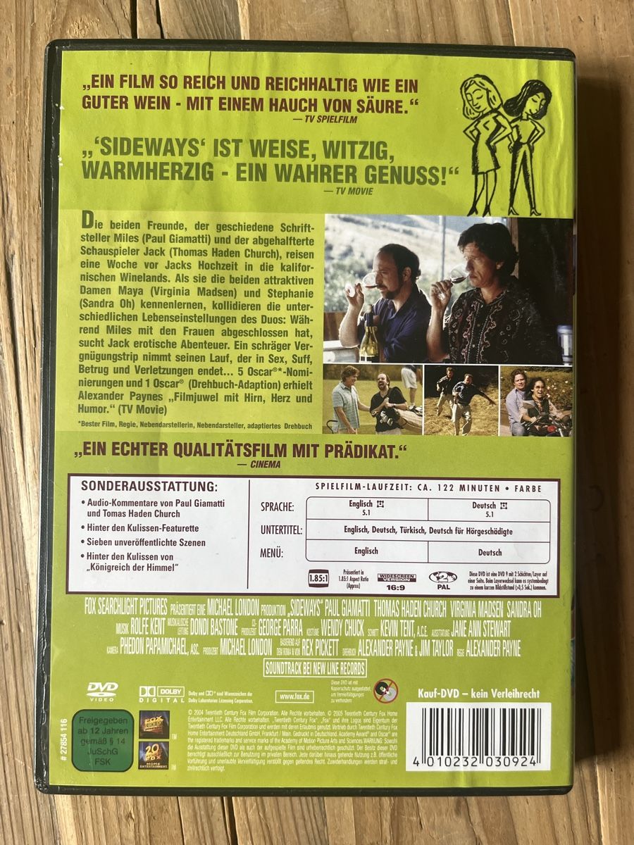 Sideways DVD - Eine Geschichte über das Leben, die Liebe! (Gebraucht ...