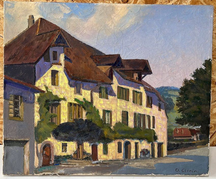 Gemälde, Winzer - Haus, signiert Otto Clénin (ID C119) | Kaufen auf Ricardo