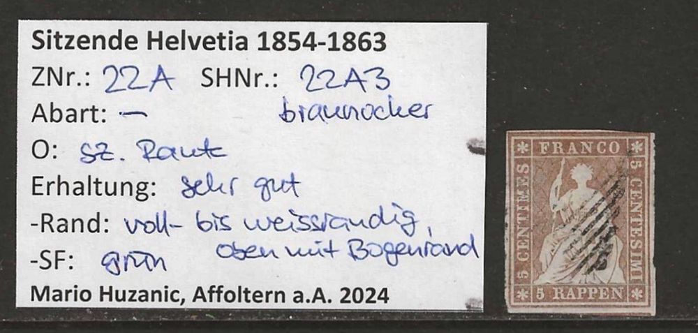 Strubel Nr. 22A vollrandig - mit Befund | Kaufen auf Ricardo