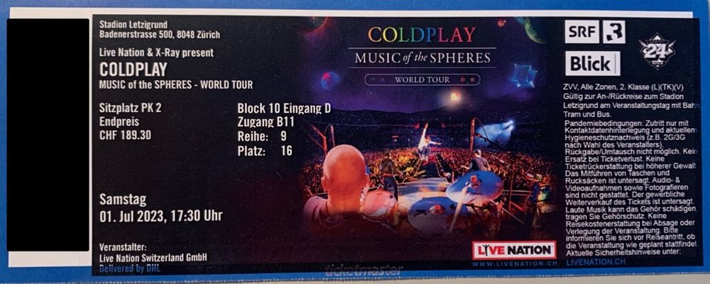 Coldplay 2 x Tickets Zürich (01.07) (Neu (gemäss Beschreibung)) in Zürich für CHF 600 – mit ...