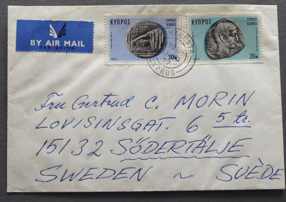 Zypern Luftpostbrief nach Schweden (Gebraucht) in Aesch BL für CHF 3 ...