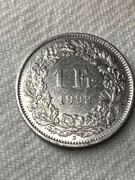Pièce rare Suisse 1 Franc 1992 B (Gebraucht) in La Chaux-de-Fonds für CHF 1.8 – mit Lieferung ...