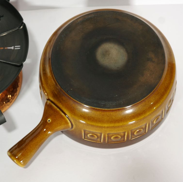 grosses Vintage Fondue Caquelon mit Rechaud (Gebraucht) in Meggen für ...