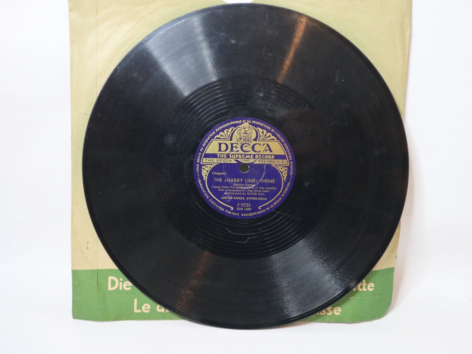 Schellackplatte Anton Karas Zither-Solo Der Dritte Mann (Gebraucht) in ...