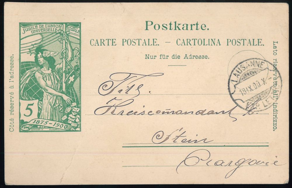 Postkarte Jubile de l`Union postale universelle 1900 | Kaufen auf Ricardo