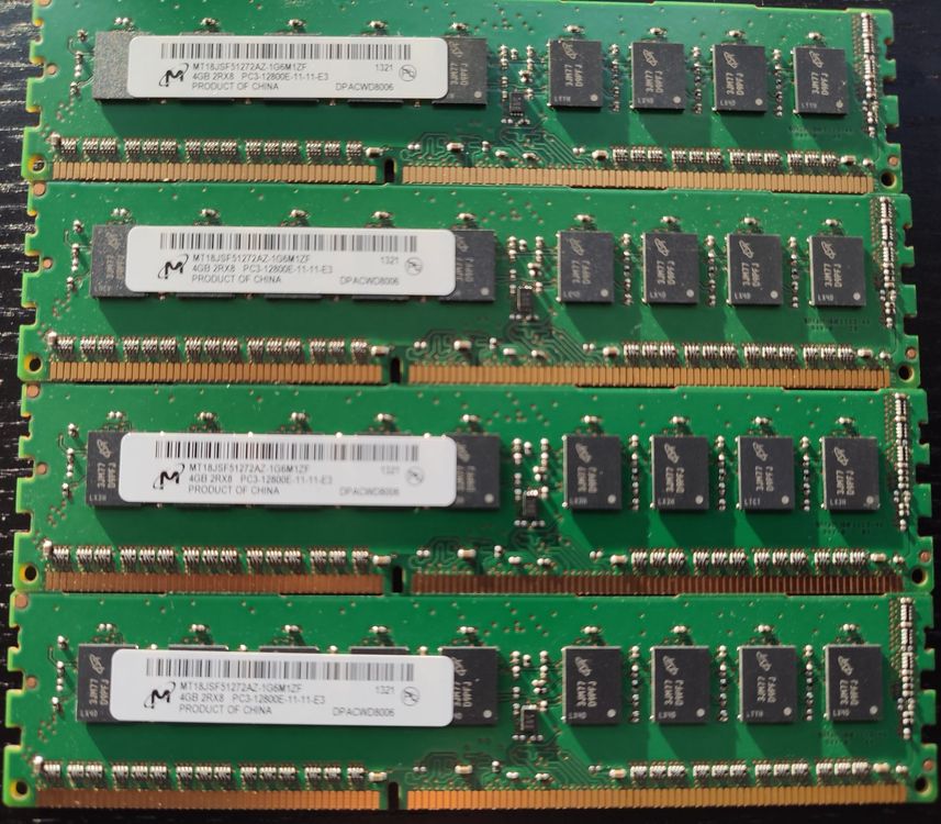 4 X MICRON 4GB PC3-12800E DDR3-1600 UNBUFFERED ECC (Gebraucht) in Regensdorf für CHF 15 – mit ...