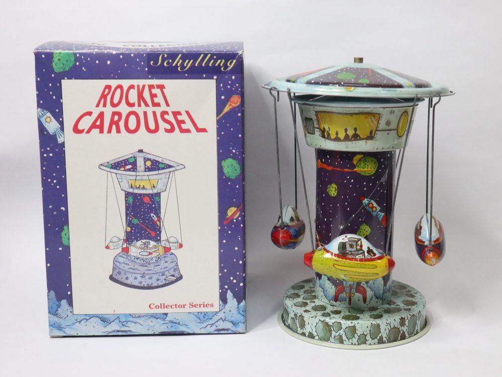 90's Schylling Blech Raketen Karussell Space Rocket Carousel (Neu ...