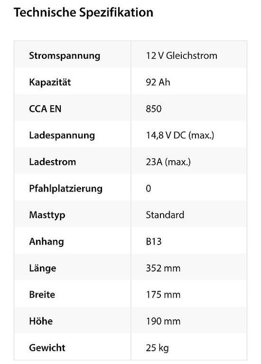 Autobatterie 12V 92Ah AGM Starterbatterie (Gebraucht) in Widnau für CHF ...
