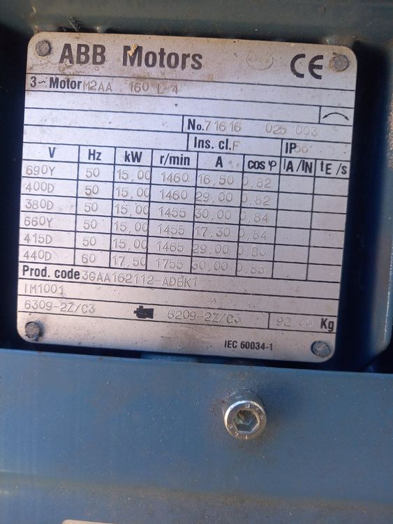 Moteur électrique ABB Elektromotor (Gebraucht) in Berlens für CHF 220 – nur Abholung auf Ricardo ...