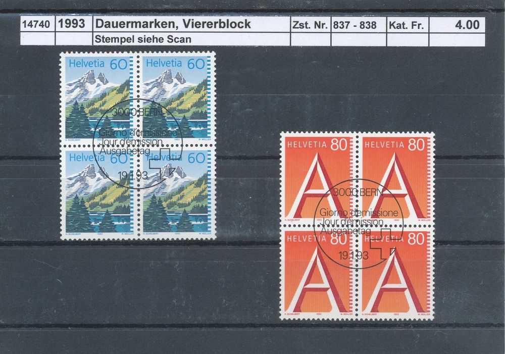 1993 Dauermarken - ET, Viererblock | Kaufen auf Ricardo