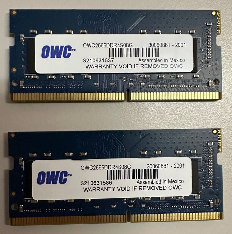 RAM OWC 2666 MHz DDR4 - 2 X 8GB pour iMac 2020 | Kaufen auf Ricardo