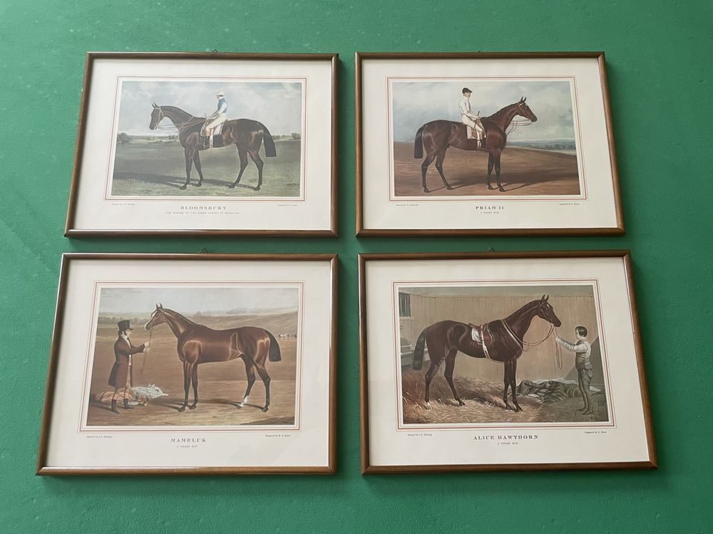Vintage Framed Horse Racing Prints, Set of Four, Collectible (Gebraucht ...