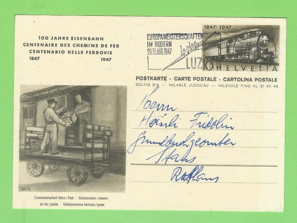 Postkarte: 100 Jahre Eisenbahn | Kaufen auf Ricardo