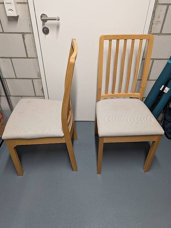 2x IKEA EKEDALEN Stühle (Holz, gepolsterte Sitzfläche) (Gebraucht) in ...