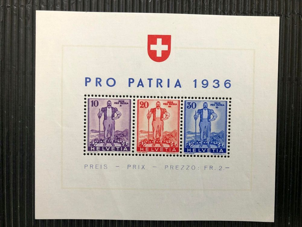 Sonderblock Pro Patria 1936 postfrisch ** und " abartig " ! (Neu (gemäss Beschreibung)) in ...