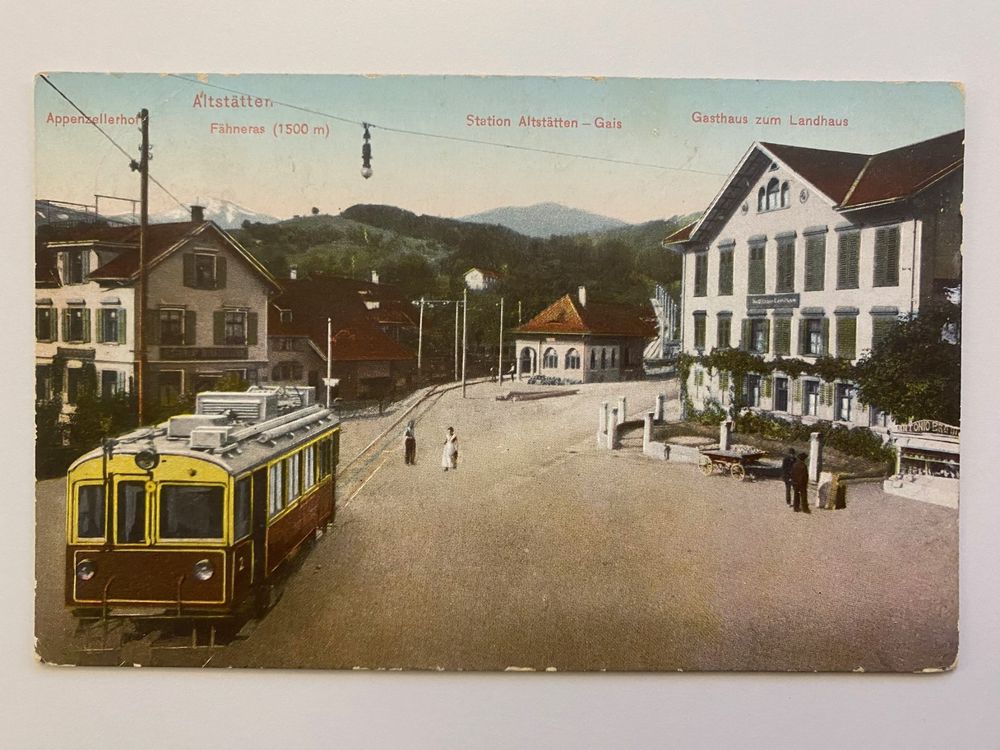 Altstätten SG / ca. 1910 Tram Strassenbahn Gasthaus Landhaus | Kaufen auf Ricardo