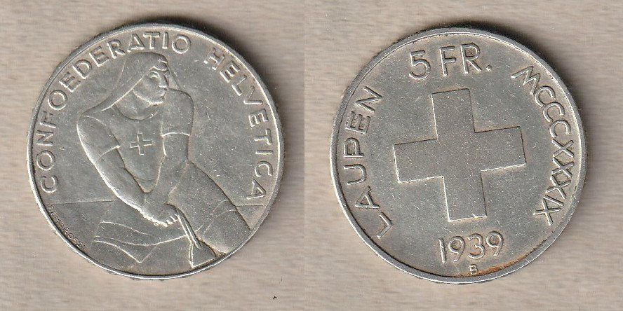 5 Franken 1939, Laupen (Gebraucht) in Allschwil für CHF 120 – mit Lieferung auf Ricardo kaufen