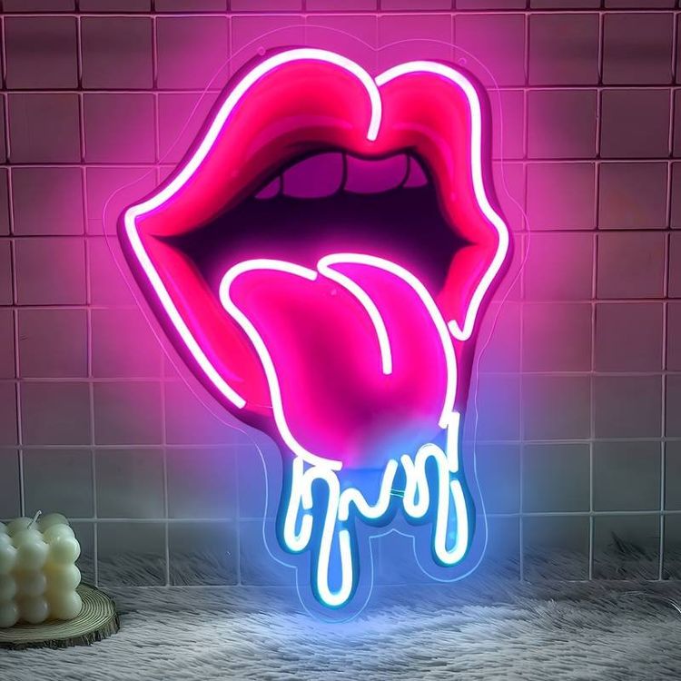 NEU; Neon LED Schild "Lippen" USB dimmbar Deko (Neu und originalverpackt) in Neftenbach für CHF ...