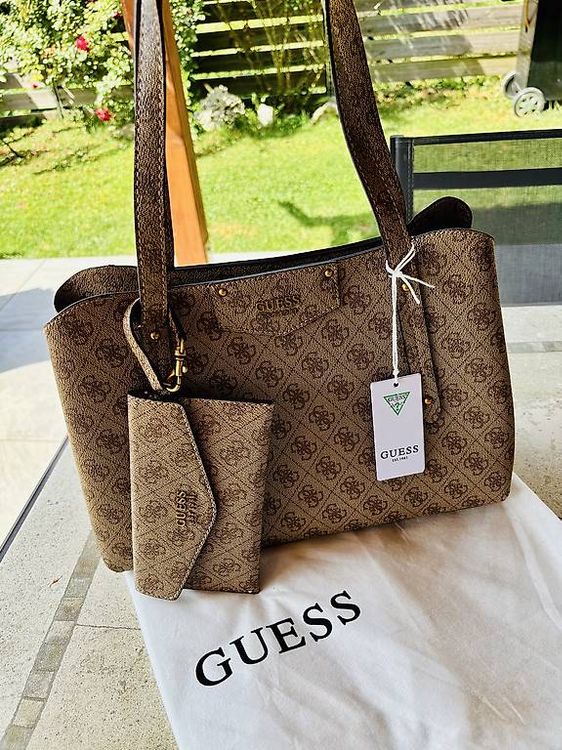 Sac épaule Guess Brenton latte logo neuf (Neuf avec emballage d'origine ...