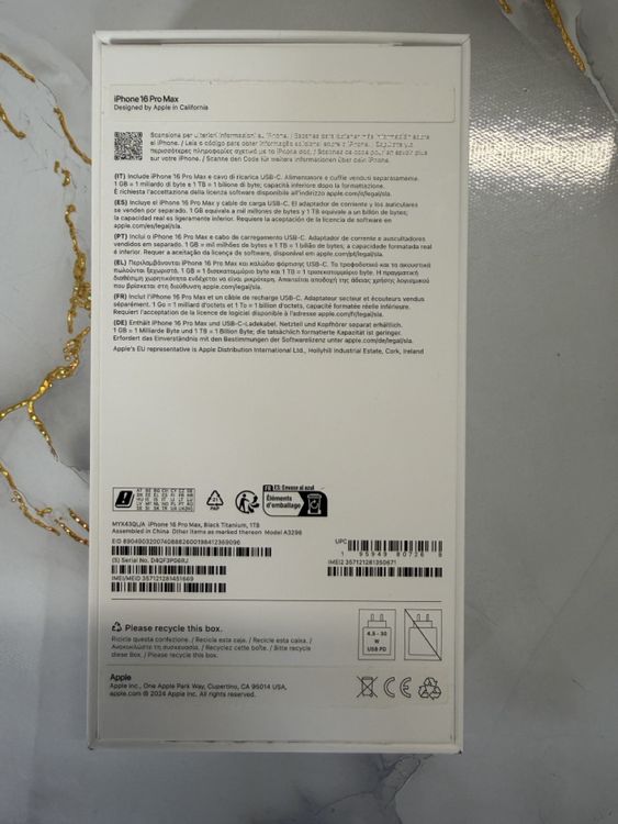 iPhone 16 Pro Max 1TB / Titane Noir (Gebraucht) in Bulle für CHF 872 ...