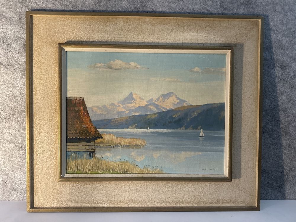 Seelandschaft Ölgemälde signiert gerahmt | Kaufen auf Ricardo