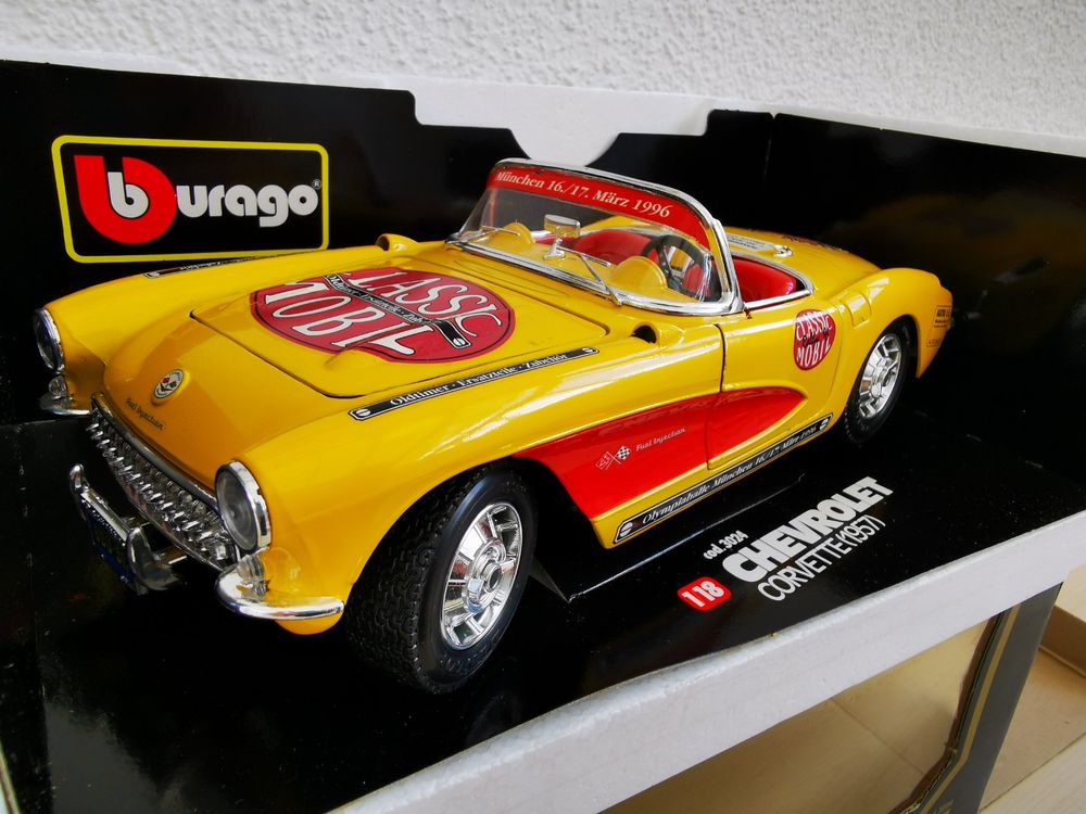 Seltenes Sondermodell Burago 1/18 `57 Corvette Classic Mobil (Neu und ...