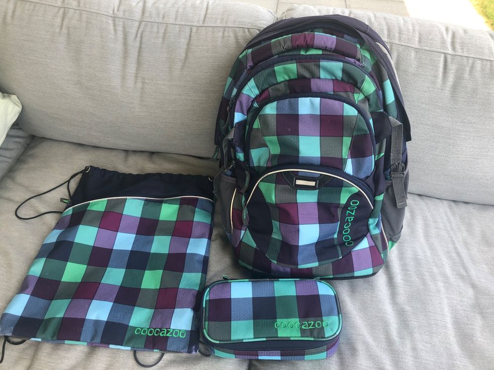 Coocazoo Schulrucksack mit Etui, Turnsack und Regenschutz (Gebraucht ...
