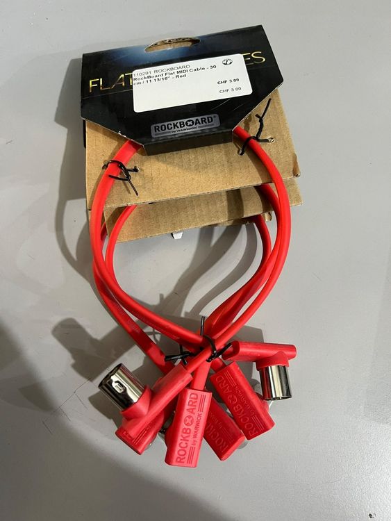 RockBoard Flat MIDI Cable - 30cm Rot 3 Stück (Neu und originalverpackt ...