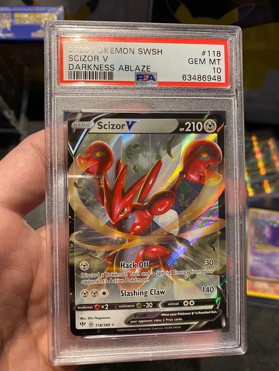 Pokémon Scherox V PSA 10 Darkness Ablaze (Neu und originalverpackt) in ...