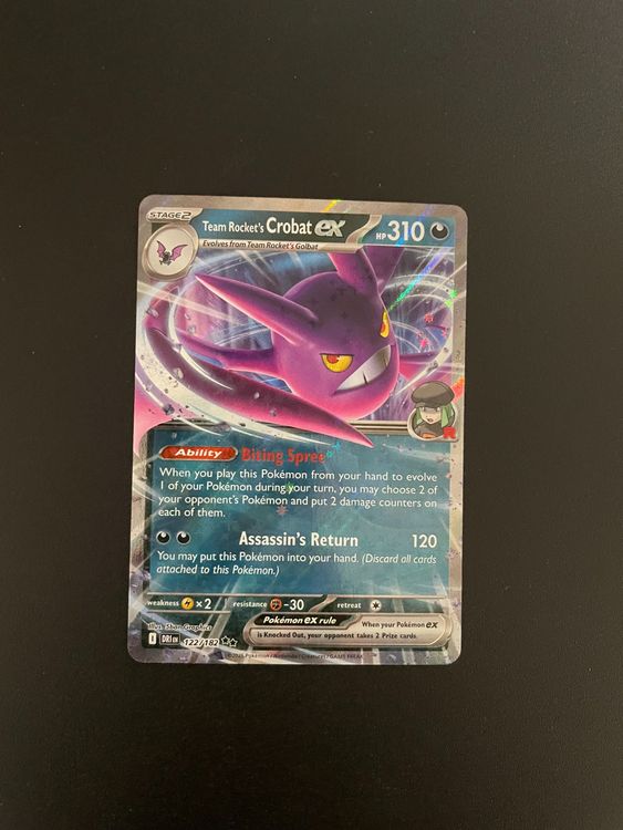 Pokémon Destined Rivals Team Rocket's Crobat Ex 122/182 ab 1 (Gebraucht ...