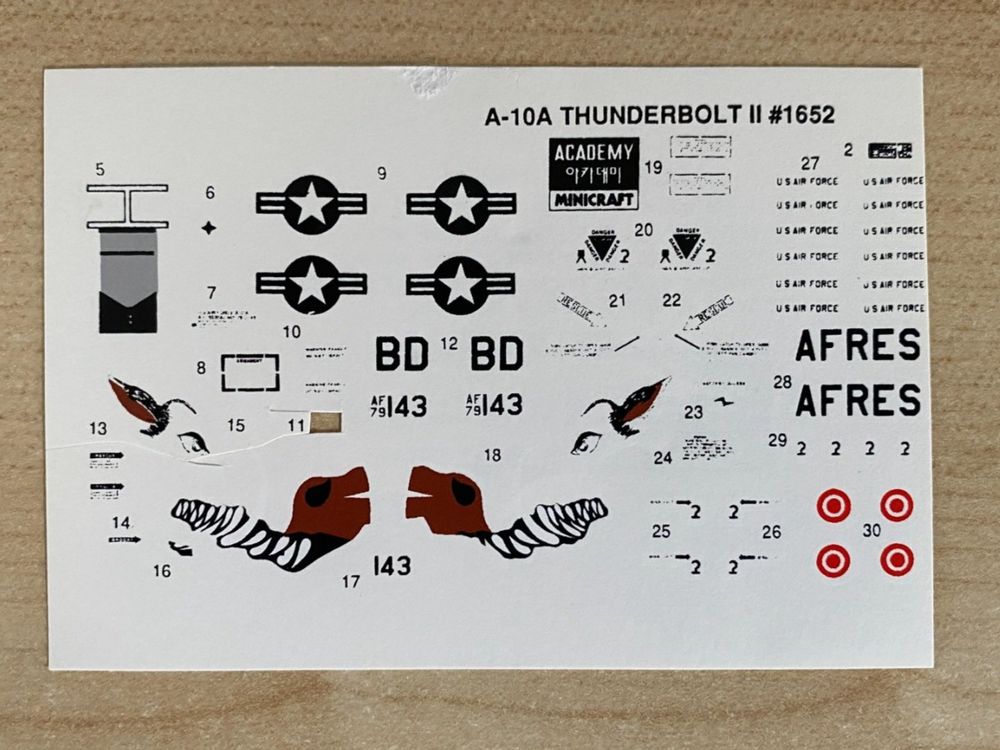 Ausschussdecals 1:72 - A-10A Thunderbolt von Academy | Kaufen auf Ricardo