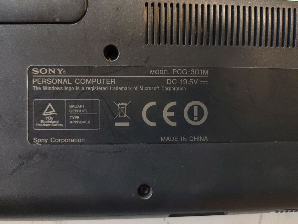 Sony Vaio Laptop Model PCG-3D1M (Gebraucht) in Zürich für CHF 29 – mit ...