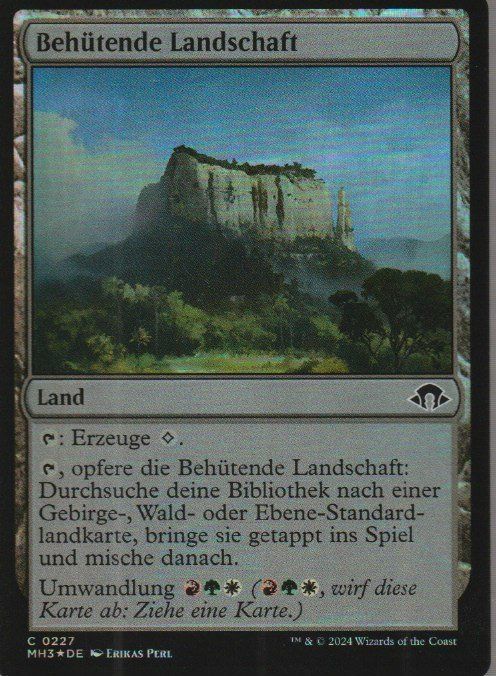TCG Magic The Gathering MTG MH3 0227 FOIL Behütende Landscha (Neu ...