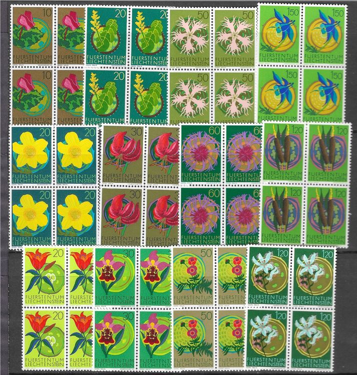 Liechtenstein Viererblocks ** 1970, 71, 72 Pflanzen/Blumen | Kaufen auf Ricardo