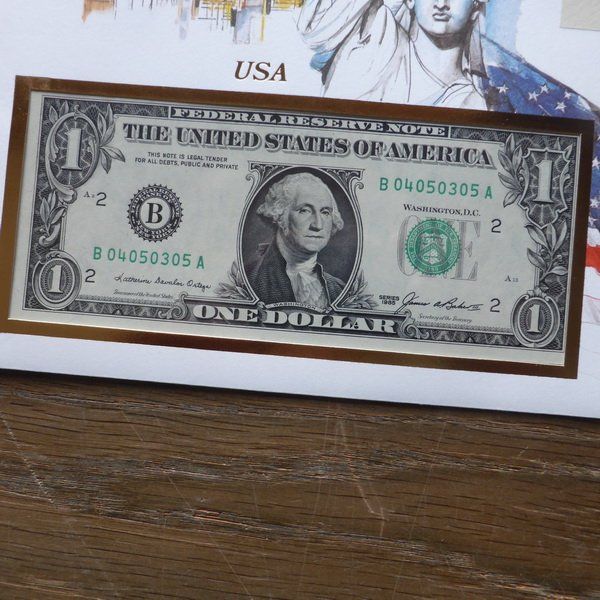 USA - Banknote 1 Dollar BANKFRISCH B04050305A in Grossbeleg (Neu ...