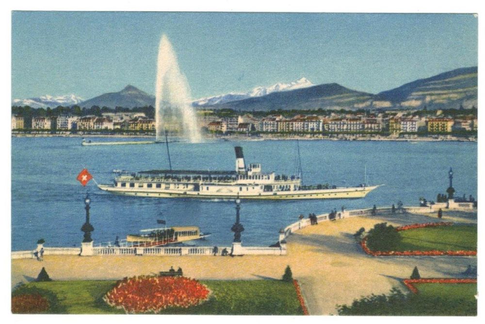 AK Genève; La Rade Le Jet d'Eau et le Mont-Blanc Dampfschiff (Gebraucht) in Zürich für CHF 1.5 ...