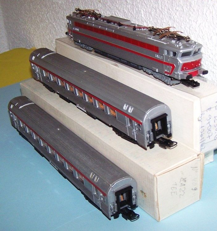 LIMA H0 8122 TEE -E-Lok SNCF CC 40101 + 2 TEE INOX-Wagen, DC (Gebraucht ...