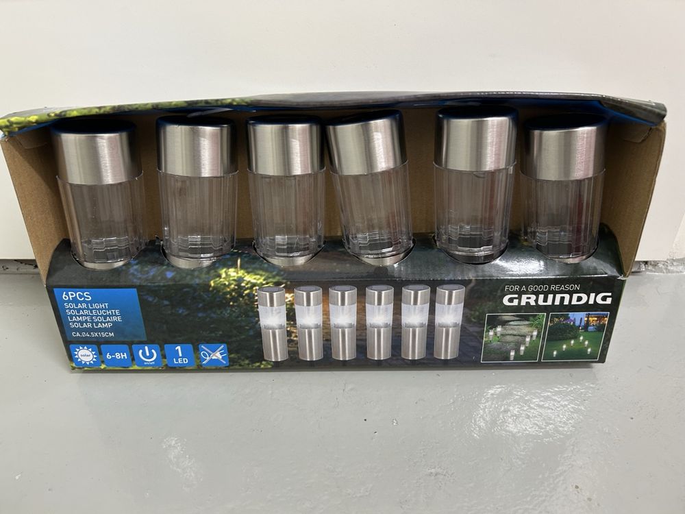 6er Set Grundig Solarleuchten für den Garten - Neu! (Neu und ...