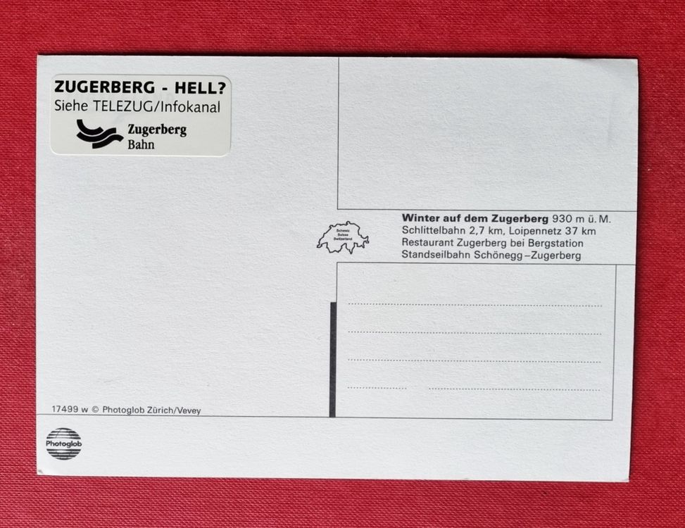 Winter auf dem Zugerberg - Wintersport - Drahtseilbahn Zug (Gebraucht ...