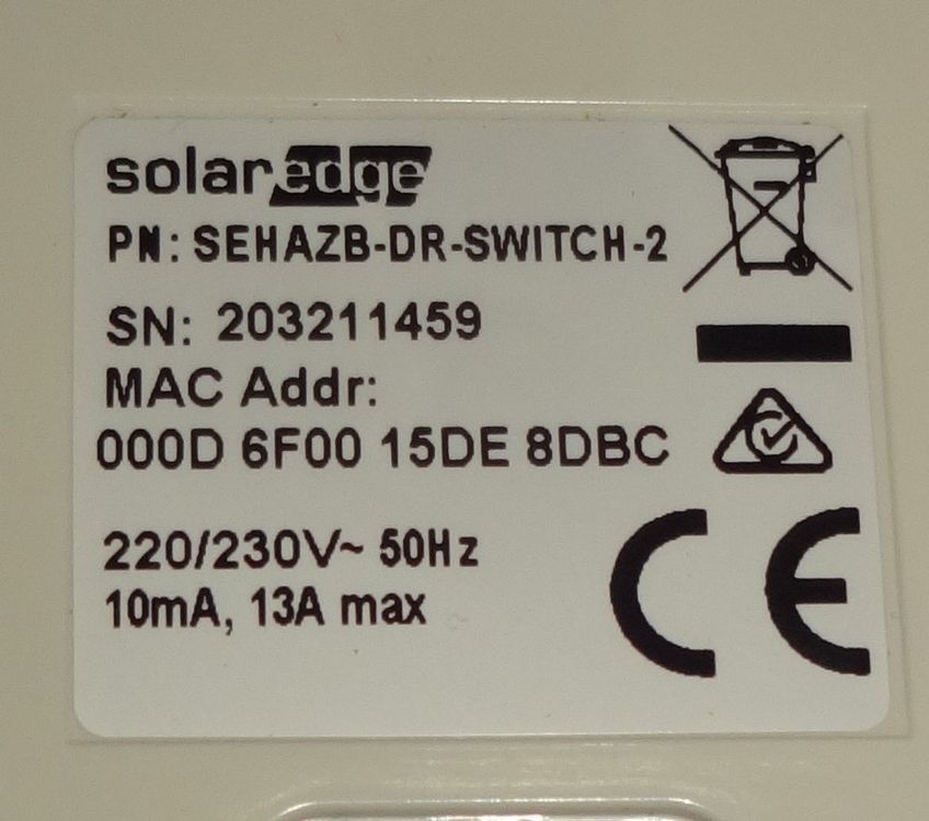 solaredge HA ZigBee 2x Dry Contact Switch ROW (Neu und originalverpackt ...