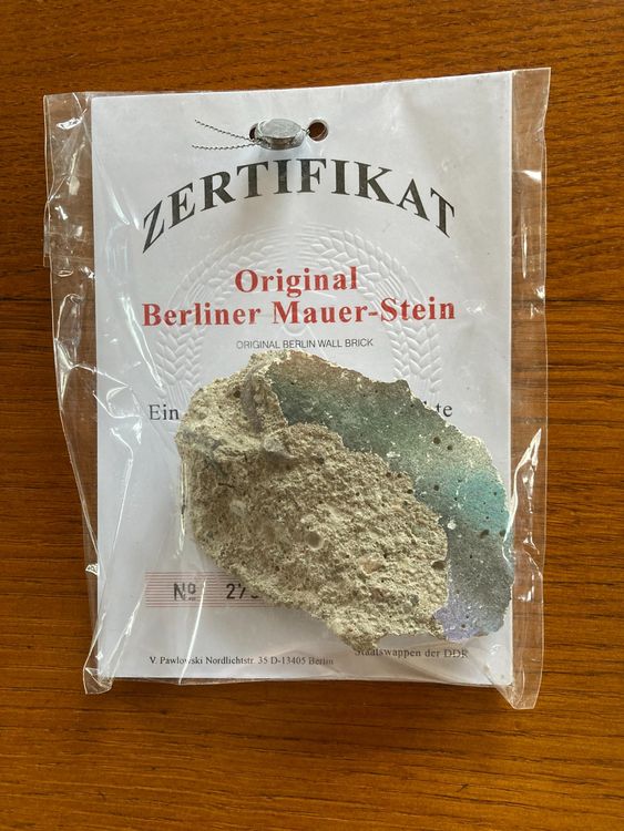 "Original Berliner Mauer-Stein" / Versiegelt (Neu und originalverpackt) in Lovens für CHF 17 ...