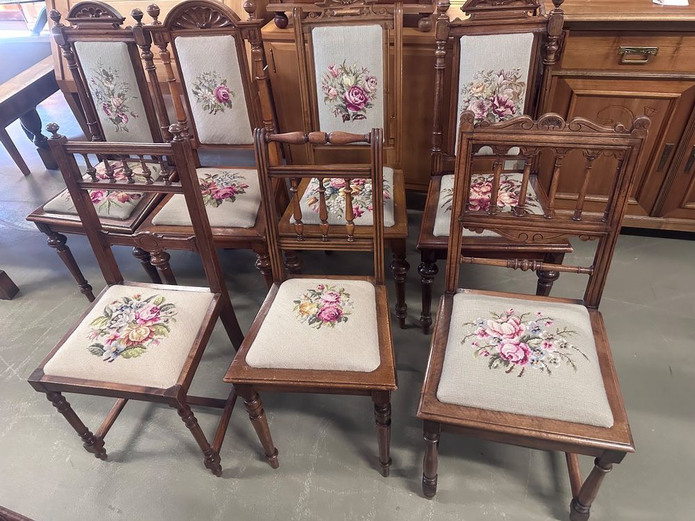 7X Alte Stühle Gobelin | Kaufen auf Ricardo